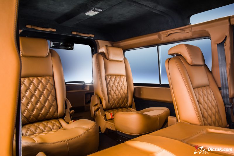 Land Rover Defender with brown interior