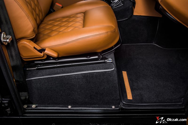 Land Rover Defender with brown interior