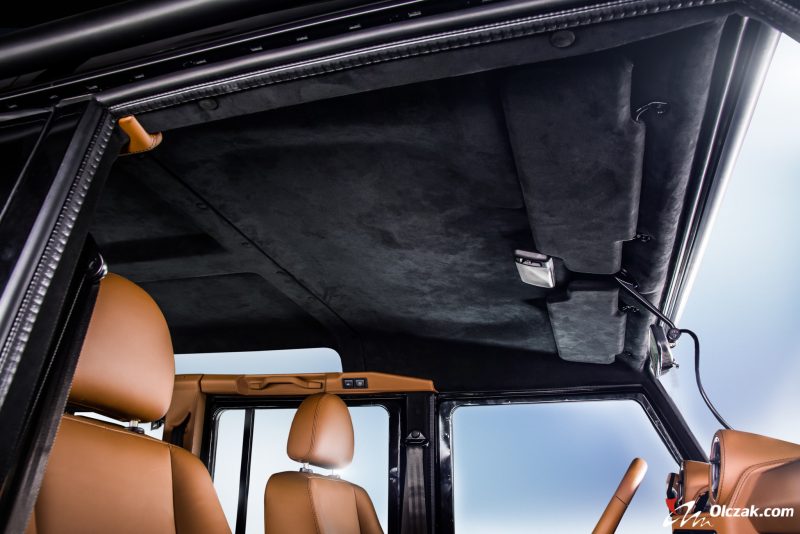 Land Rover Defender with brown interior